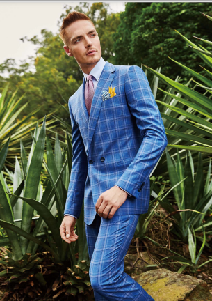 Classic Blue Window Pane Suit – Custom Men